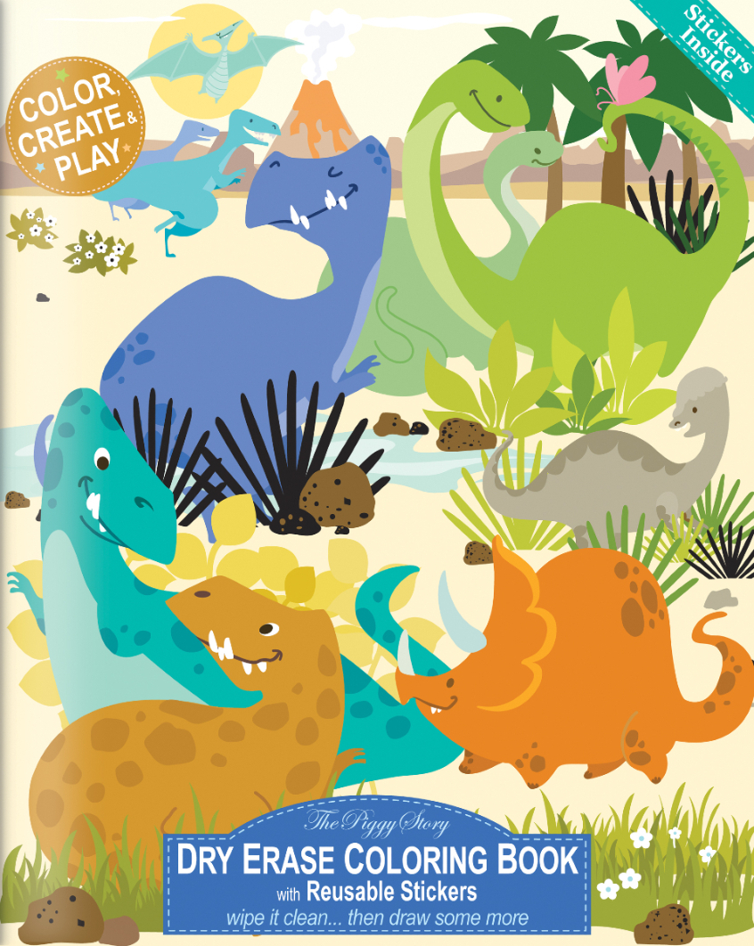 Dry Erase Coloring Book – Dinosaur World – The Children's Gift Shop