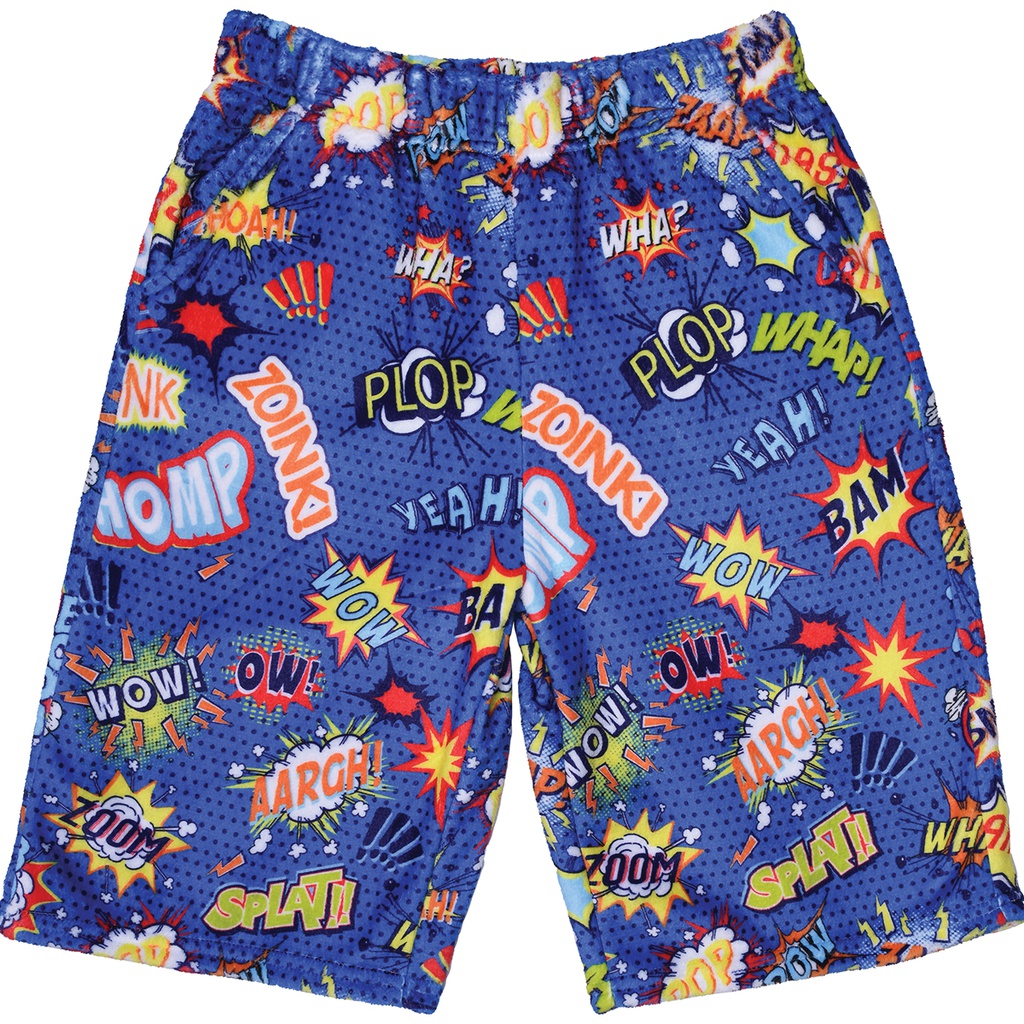 SUPERHERO PLUSH SHORTS-M – The Children's Gift Shop