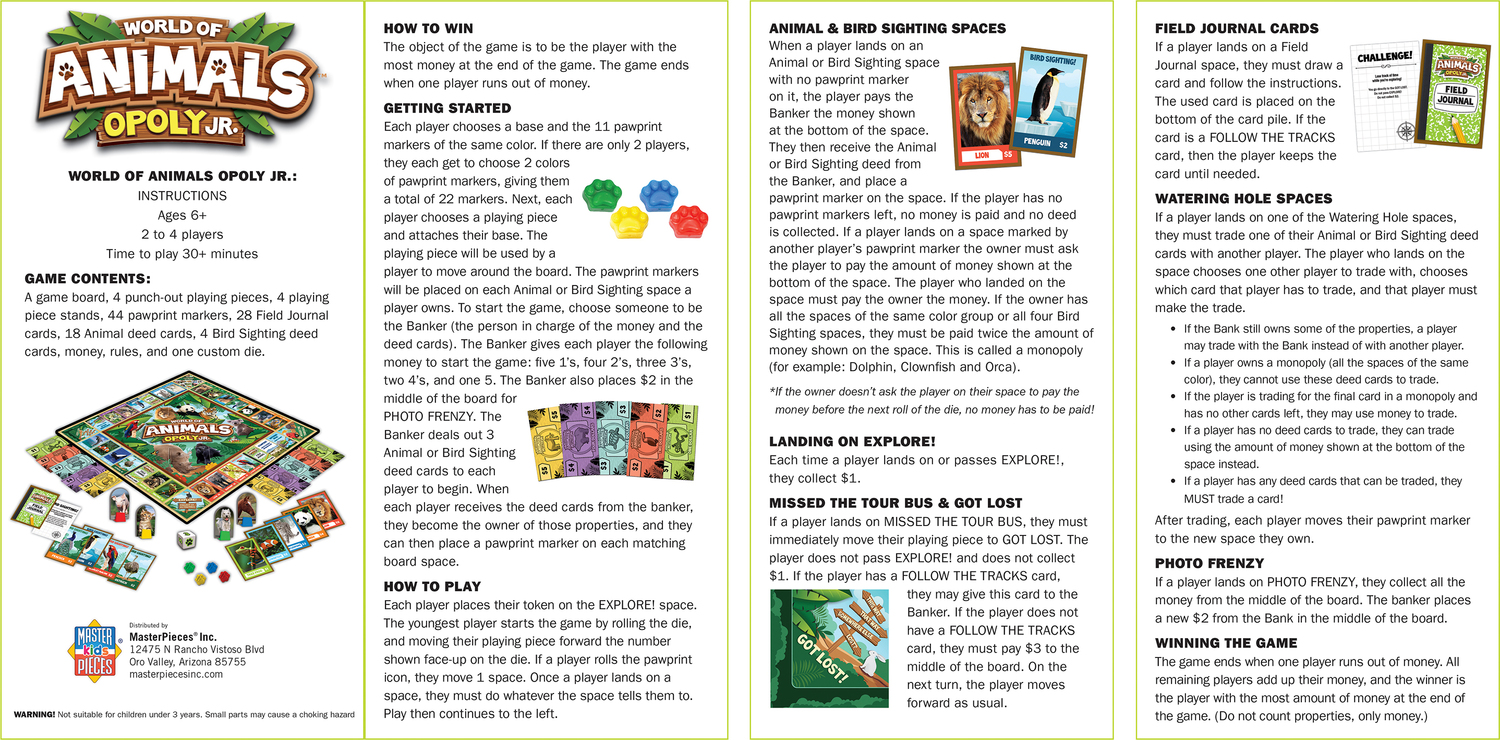 ANIMALS OPOLY JR – The Children's Gift Shop